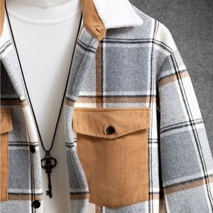 posh chronicles | Jackets & Coats | Men Pc Plaid Print Flap Pocket Drop Shoulder Overcoat | Poshmark